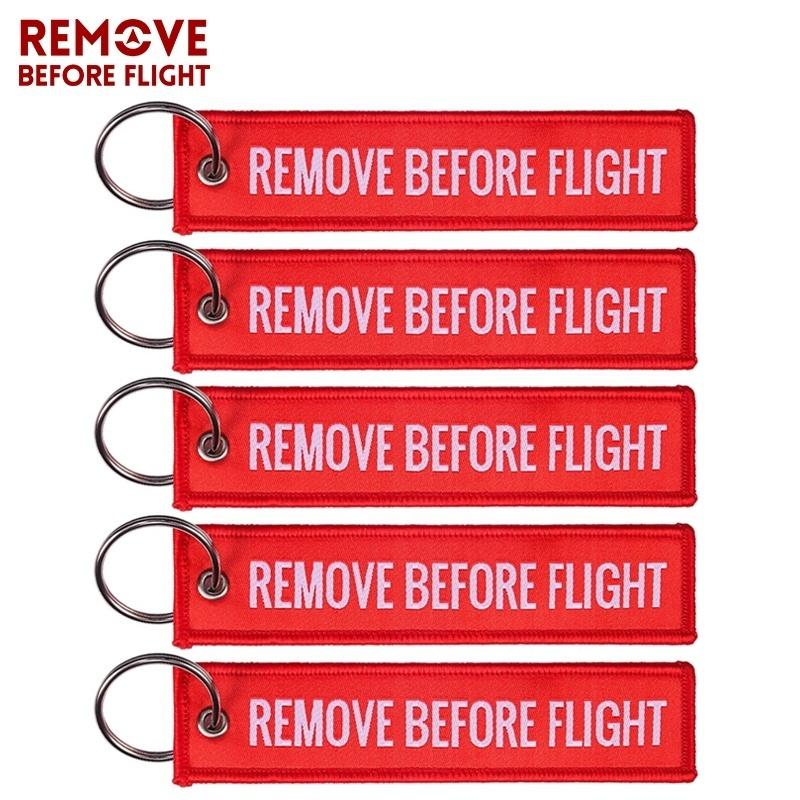 Satın alın Woven Remove Before Flight Keychains Red | Joom
