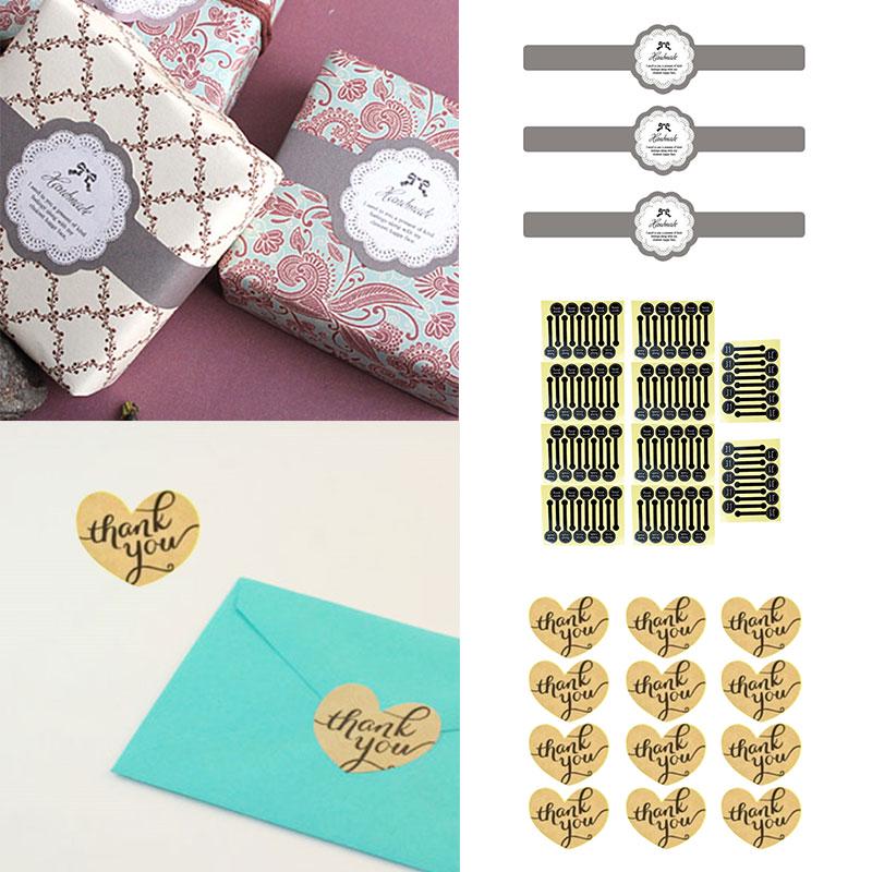 Buy Sealing Stickers Diy Long Black Kraft Paper Baking Sealing Stickers ...