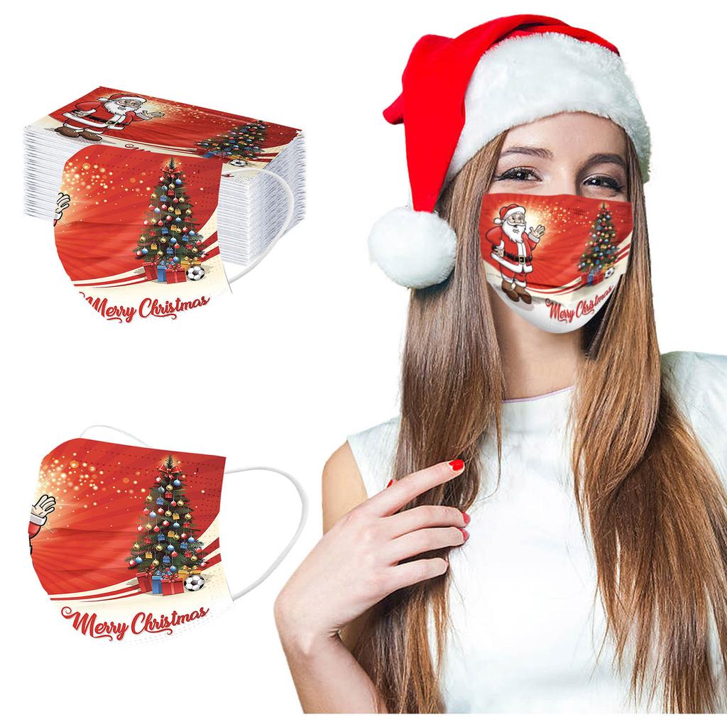 Buy Women Man Christmas Mask Disposable Face Mask Industrial 3Ply Loop ...