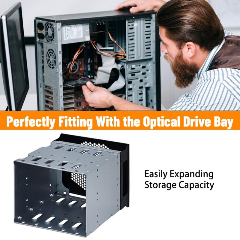 Buy Stainless Steel Hard Drive Cage, 5.25" to 5x 3.5" Rack SAS for ...