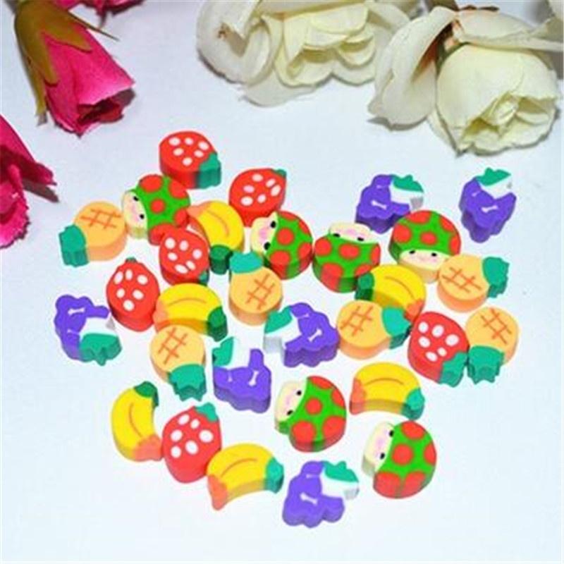 50 Pcs Cute Mini Fruit Rubber Pencil Eraser for Children Stationery ...