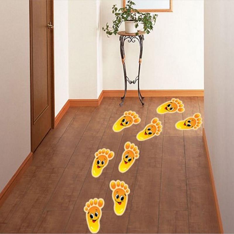Buy 2PCS/Set of Cartoon Wall Stickers Small Footprints Bathroom Floor ...