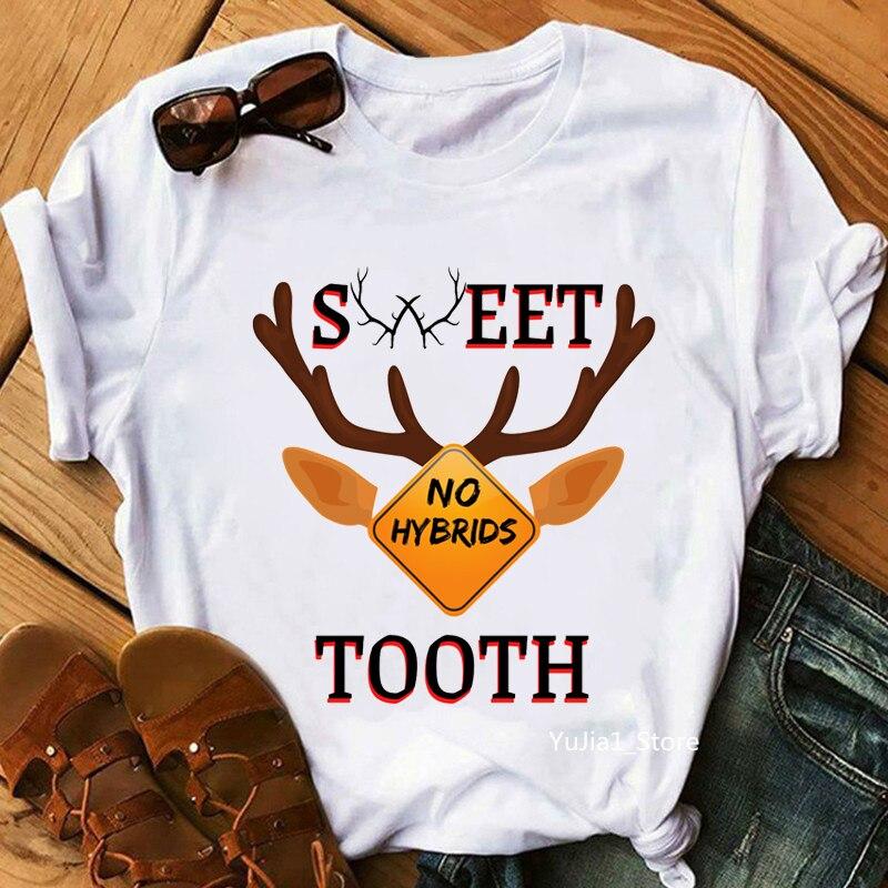 Buy Sweet Tooth Graphic Print T-Shirt Women Clothes 2021 Funny Tshirt ...
