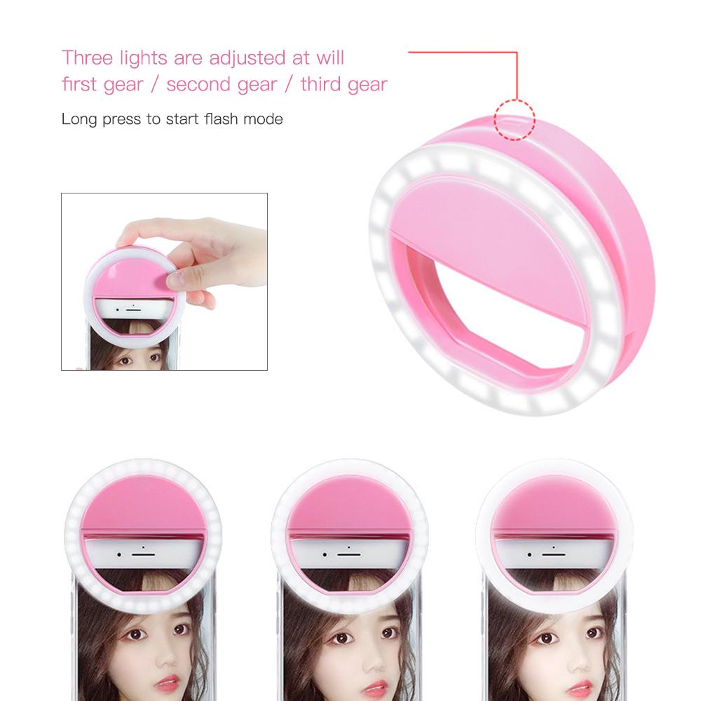 Buy Newest Selfie LED Light Ring Flash Fill Clip Camera For I-Phone ...