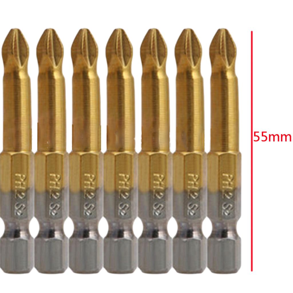 Buy Titanium Coated PH2 Anti Slip Bits Electric Screwdriver Bits 1/4 ...
