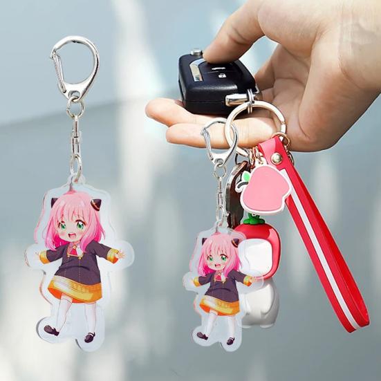 Bag Decoration Double Layer Anime Keychain Eco-friendly Anya Forger Yor ...