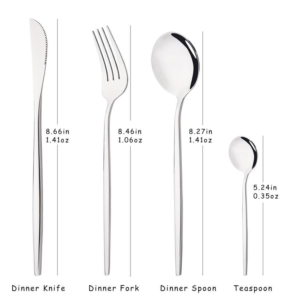 Buy 24pcs Western Style Dinnerware Set Stainless Steel Cutlery Set Fork ...