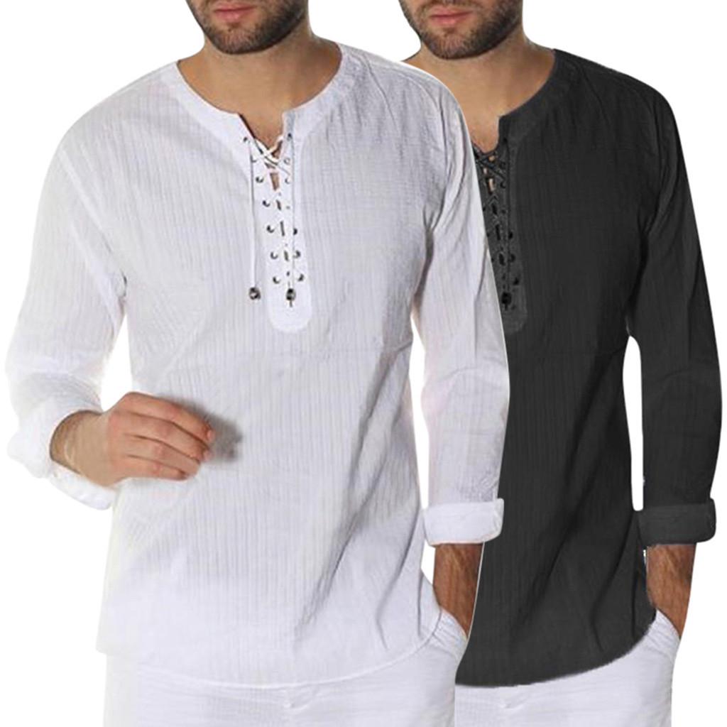 Buy Fashion Mens Needle Show Autumn Long Sleeve Casual Fit Cotton Round ...