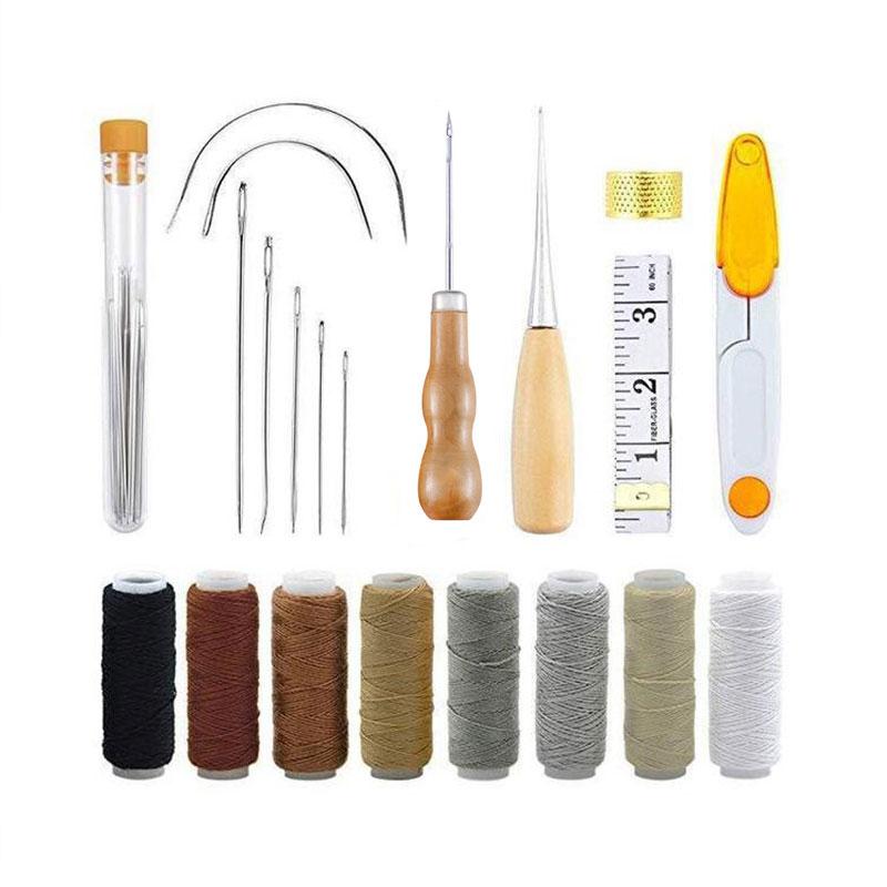 Cheap 1 Set Professional Leather Craft Tools with Groover Awl Waxed ...
