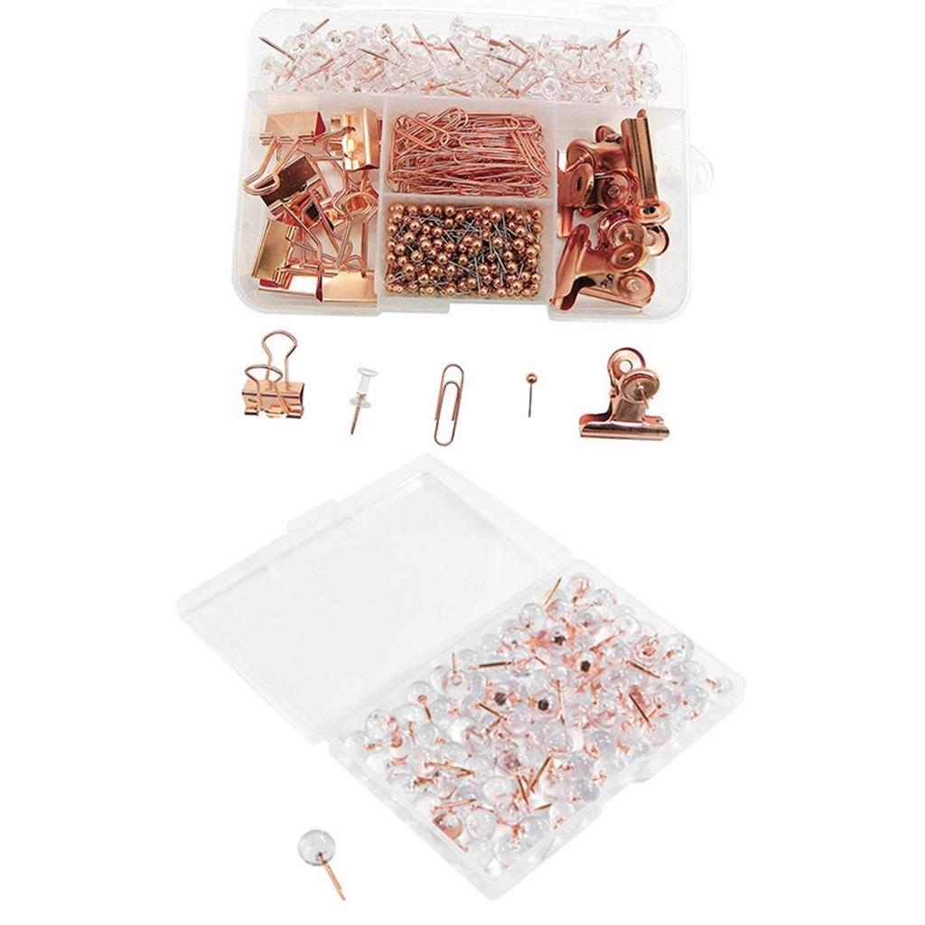 Buy 100Pcs Gold Push Pins Thumbtacks Transparent Plastic Round Head Map ...