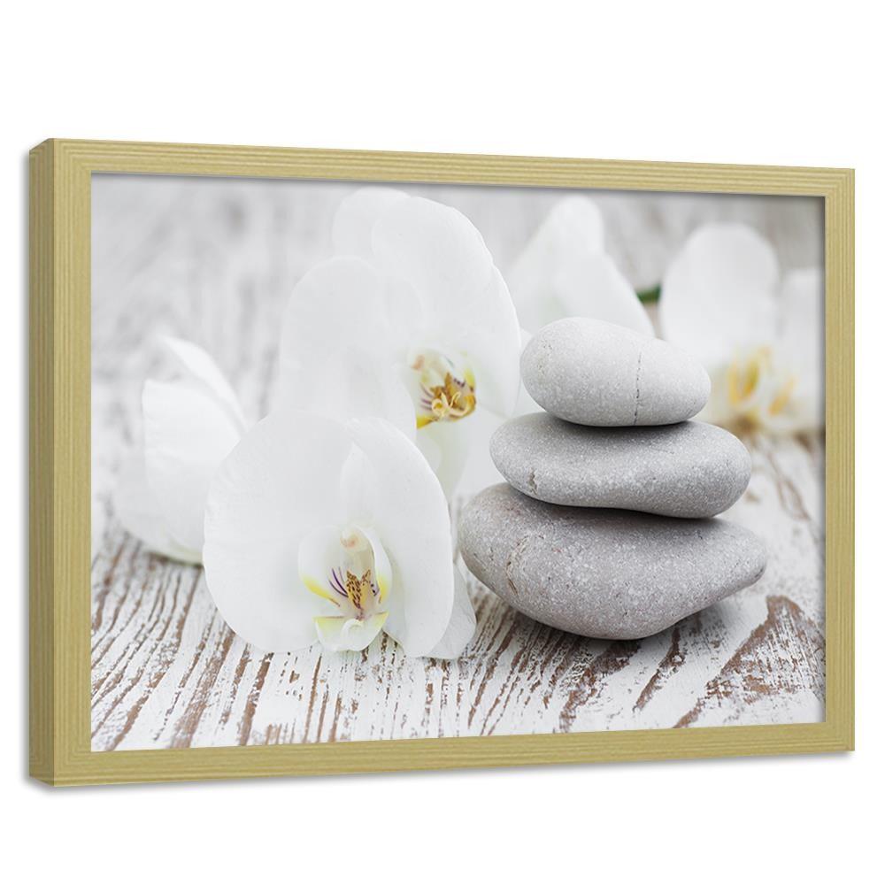 Picture in natural frame Zen Flowers And Stones uygun fiyatlı satın ...