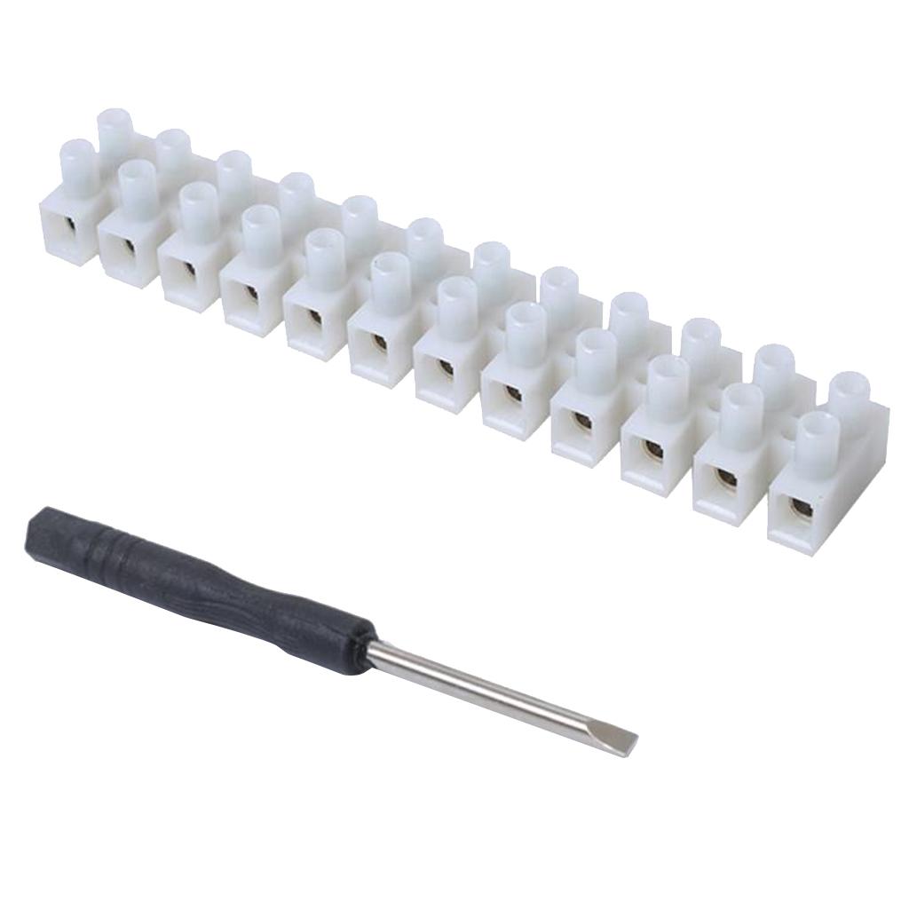 Buy 12 Position Screw Terminal Block Wire Connector Strip R Type Line ...