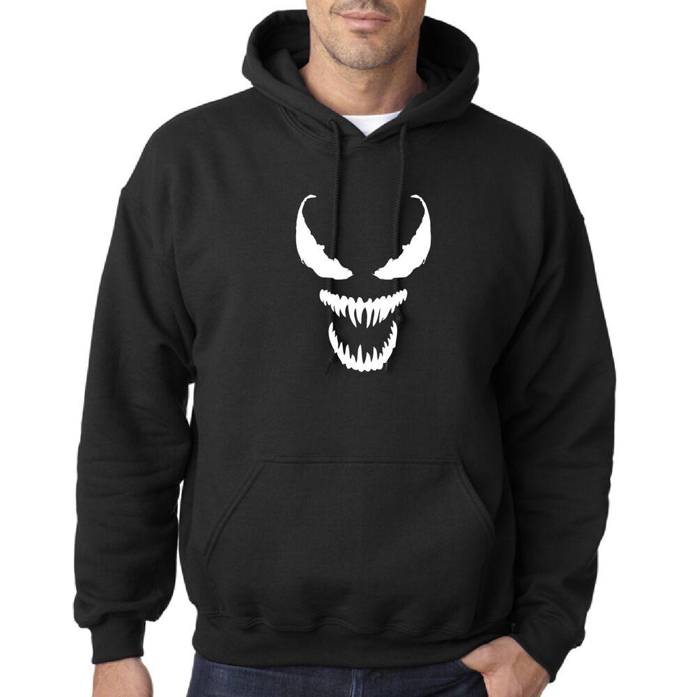 Venom Eyes Hooded Sweatshirt Super Villain Spider Man Evil Web Slinger ...