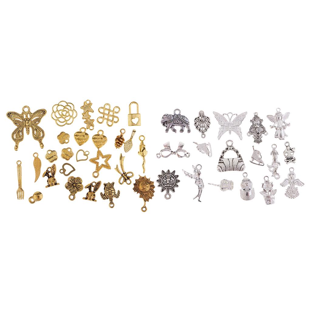 50g Assorted Charms Necklace Bracelet Earrings Pendants for DIY Craft ...