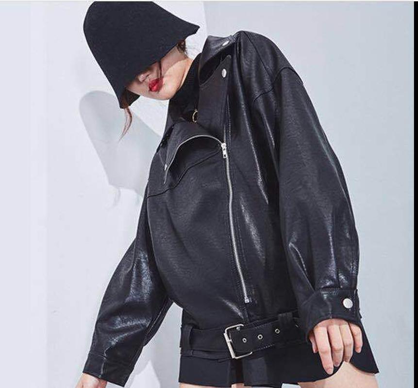 Buy Women's Slim Motorcycle Leather Jacket Casual Short Biker Coat at ...