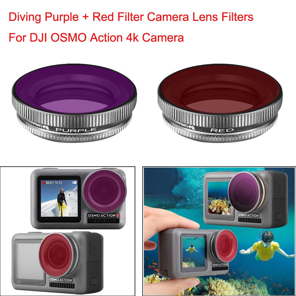 Buy 2PC Diving Purple/ Red Filter Camera Lens Filters For DJI OSMO ...