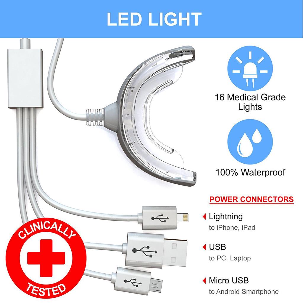 Buy Portable 16 LEDs Dental Teeth Whitening USB Charging Blue Light ...
