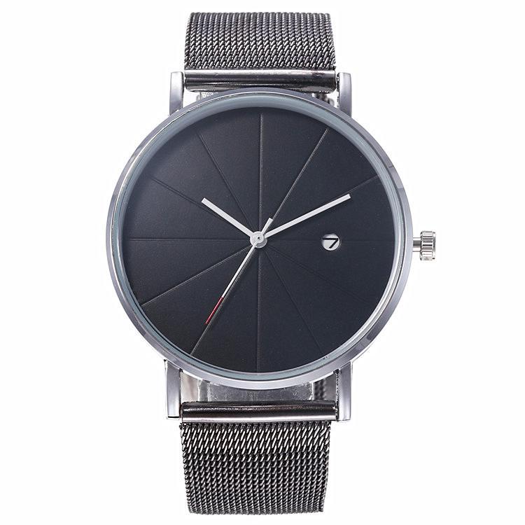 Mens Luxury Fashion Analog Quartz Wristwatch Stainless steel mesh belt ...