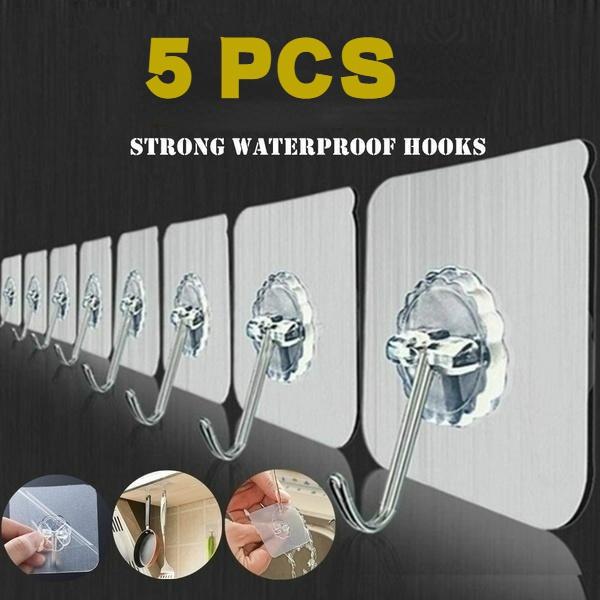 Buy Door Hook Adhesive Wall Hooks Transparent Anti-skid Traceless Heavy ...