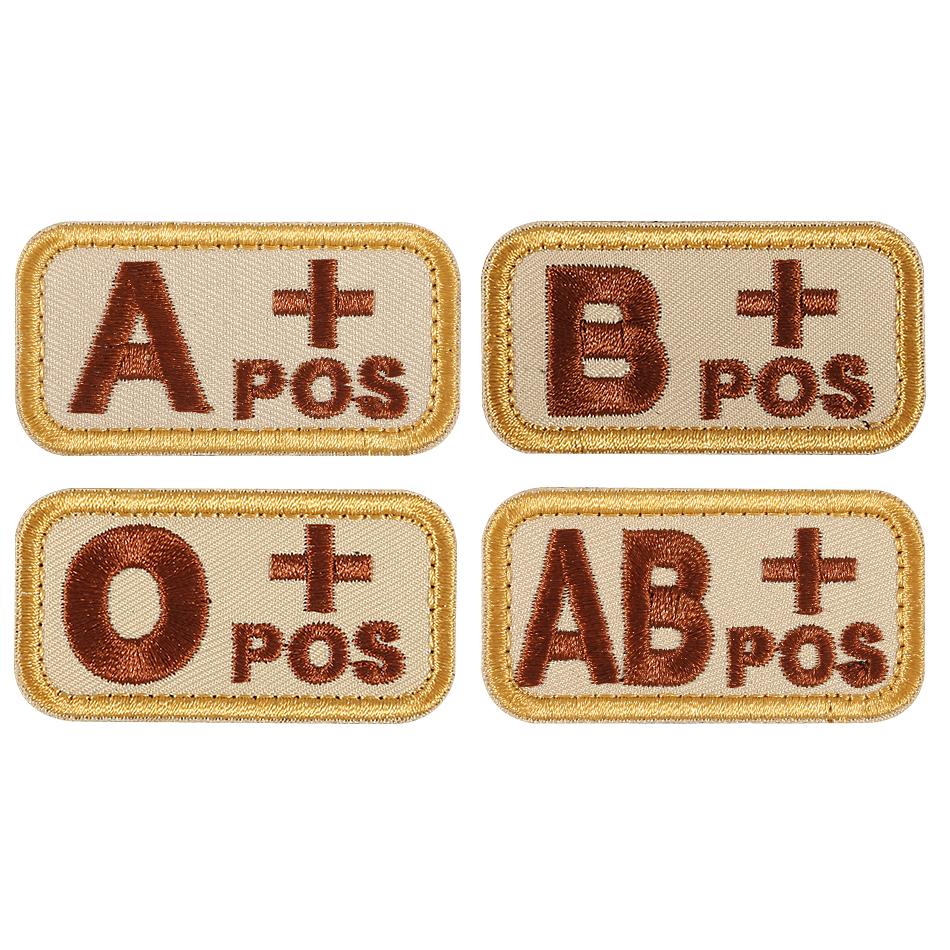 Buy 3D Khaki Military Blood Type Patch Embroidered Tactical Patch Hook ...