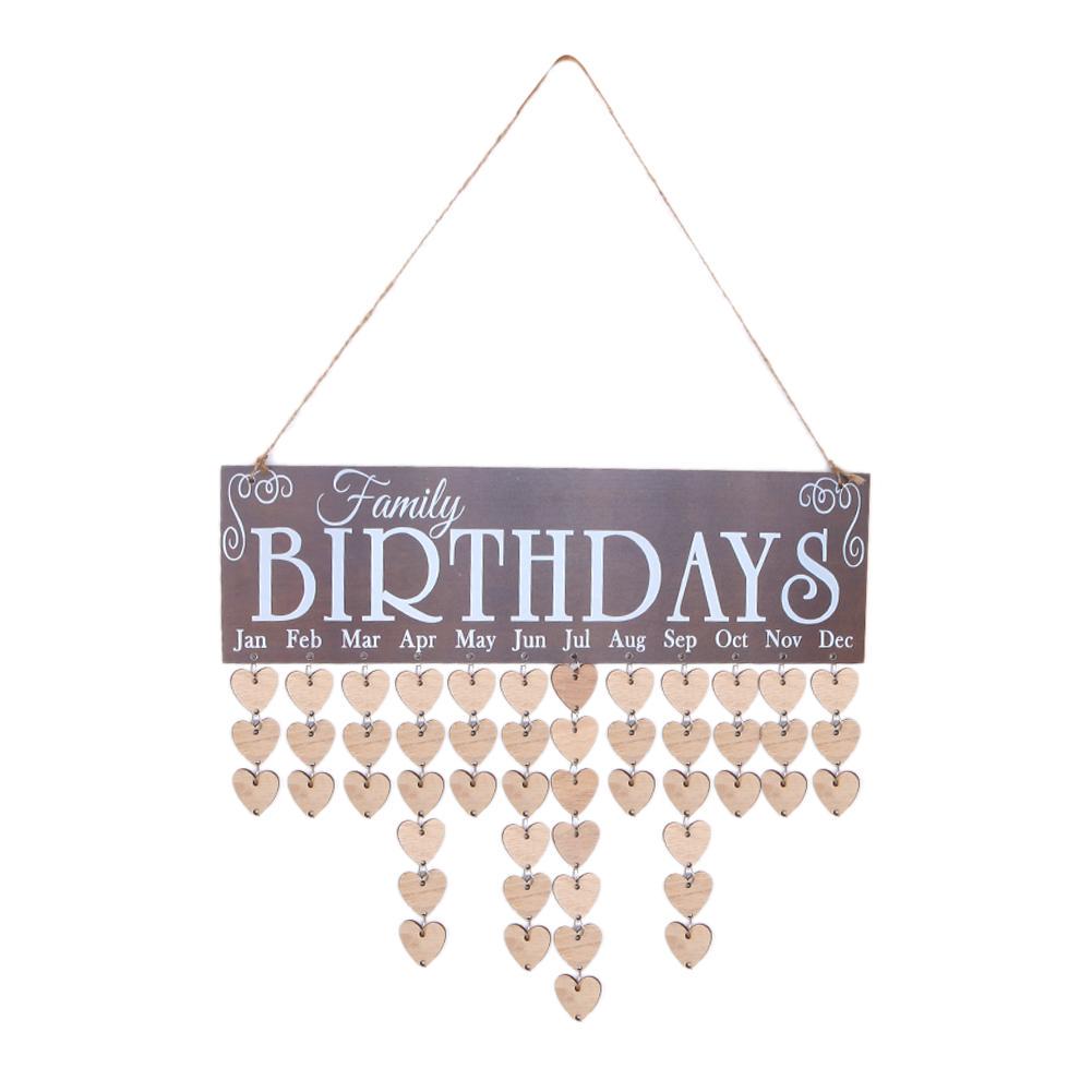 Buy Wooden Calendar Board Family Special Dates Sign Birthday Mark ...