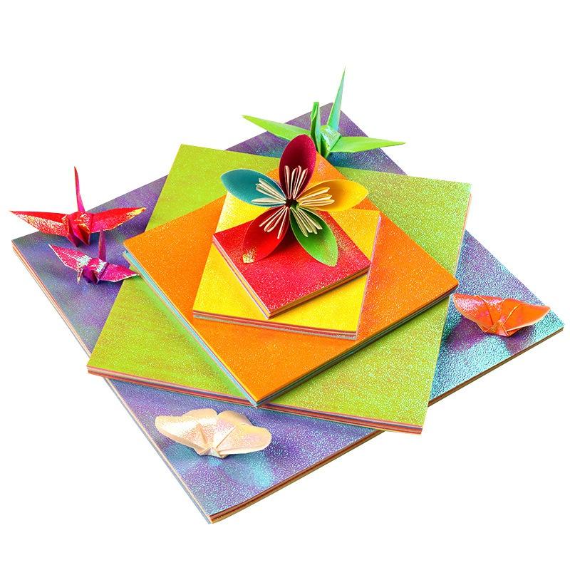 Buy 50pcs/set Square Origami Paper Single Side Shining Laser Folding ...