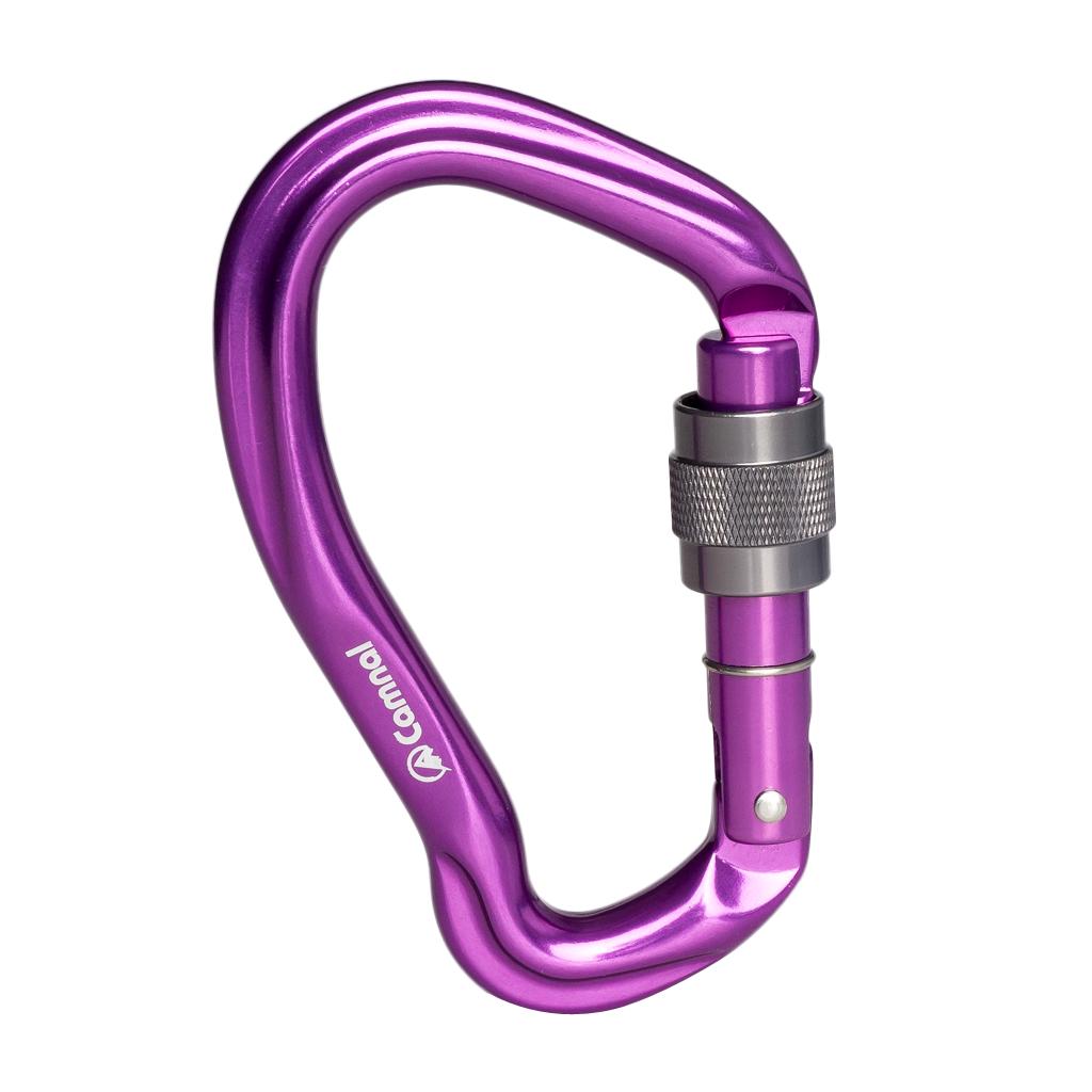 Buy 23KN Climbing Carabiner Mountaineering D Type Metal Clip Purple ...