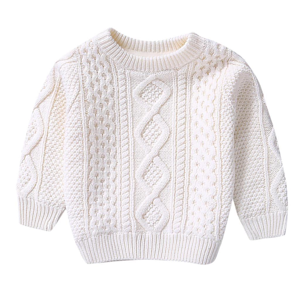 Buy Kids Children Baby Girls Cotton Warm Pullovers Plush Sweater Solid ...