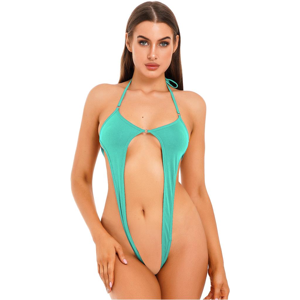 Cheap Womens One Piece High Cut Thongs Crotchless Leotard Bodysuit Swimsuit Bathing Suit | Joom