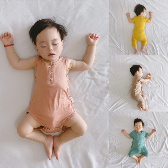 Satın alın 2021 baby modal one-piece romper Toddlers Romper Solid Color ...