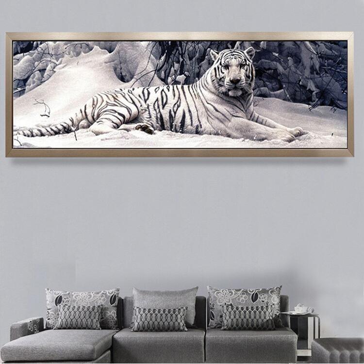 Buy White Tiger 5D DIY Diamond Cross-stitch Animals Full Drill Cross ...
