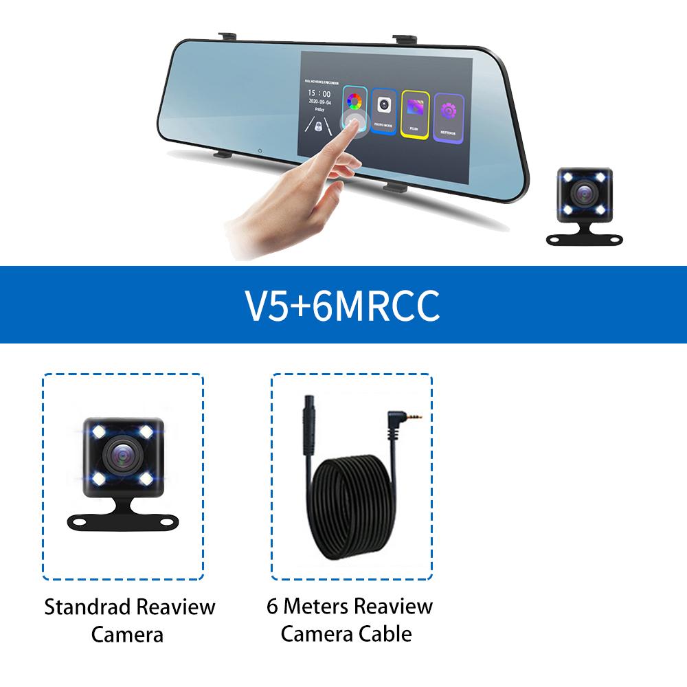 Dashcam Camcorder Car DVR 5.5 Inch Dual Lens HD 1080P Ultra-Thin Touch ...