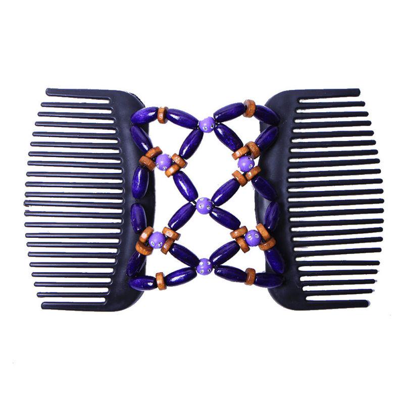 Buy Magic Comb Beaded Floral Easy Updo Bun Hair Maker Double Elastic ...