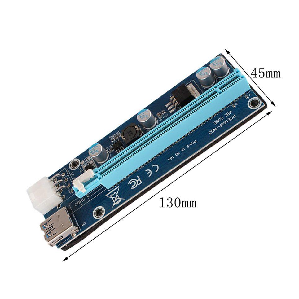 Buy Graphics Card PCI-E To PCIE Riser Card 1X To 16X 6 Pin To SATA ...