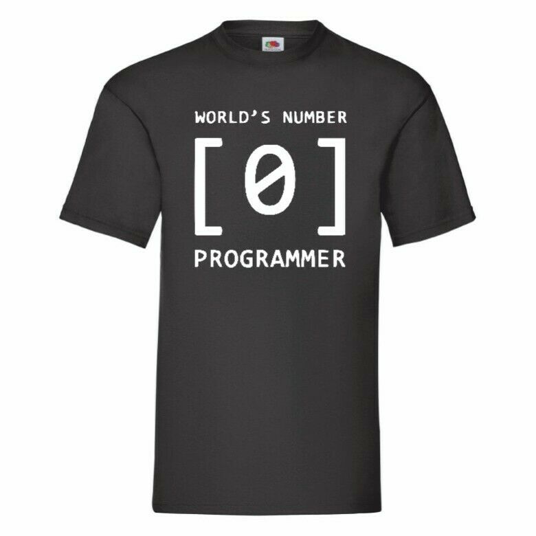 Buy World Number 0 Programmer Funny Coding T Shirt Men Cute Black Summer Clothing at affordable ...