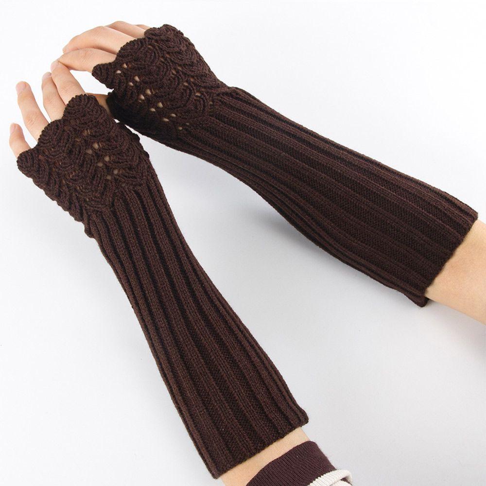 Buy Fashion Candy Color Soft Winter Thick Warm Fingerless Mittens Long ...
