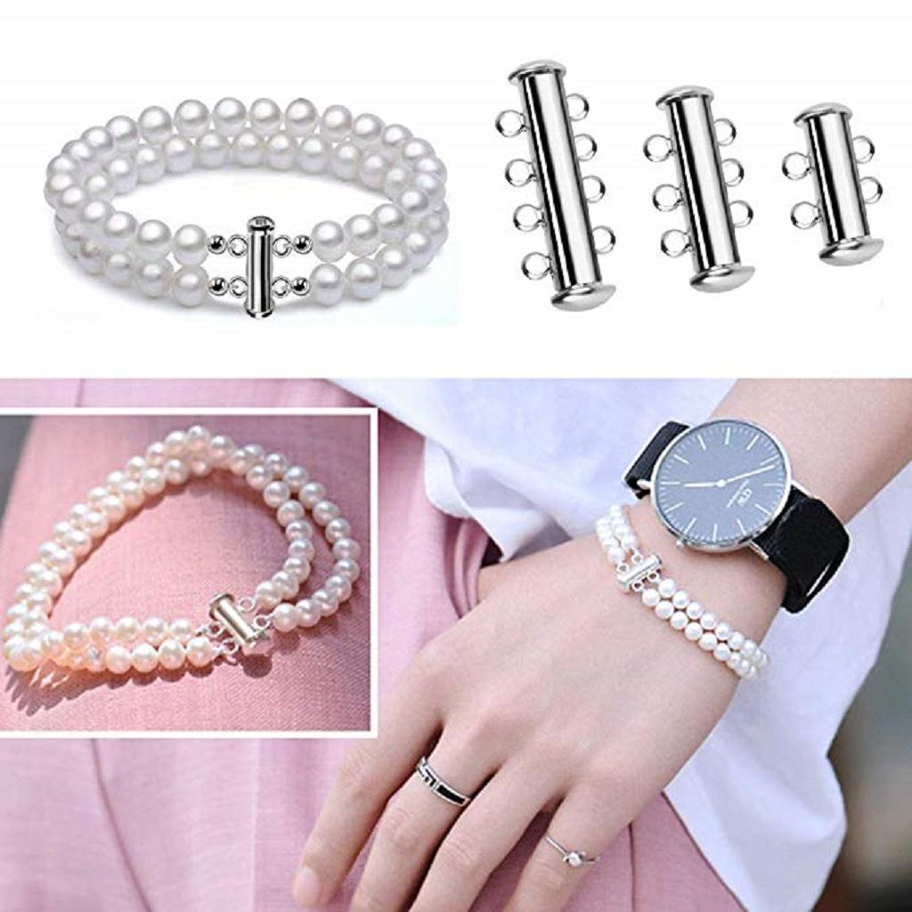 Buy 6Pc 14/20/25mm MultiStrand Slide Lock Clasp Magnetic Closure Golden ...