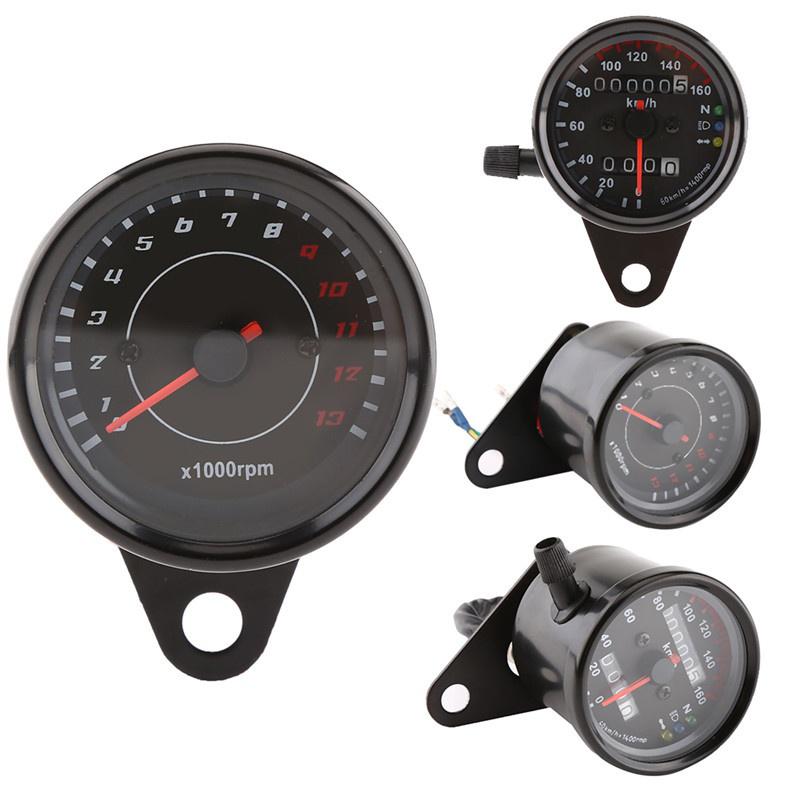 Buy 12V 13000 RPM Tachometer Km/h Speedometer Dual Display Odometer ...