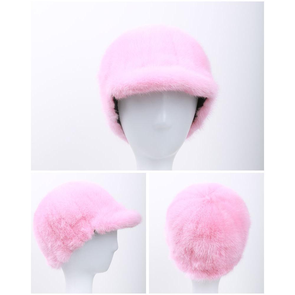 Buy Winter High Quality Mink Fur Women Warm Hat Fashion Thick Visor Hat ...