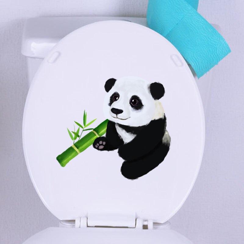 Buy 23.7X21.3CM Modern Art Panda Toilet Decal Wall Sticker Living Room ...