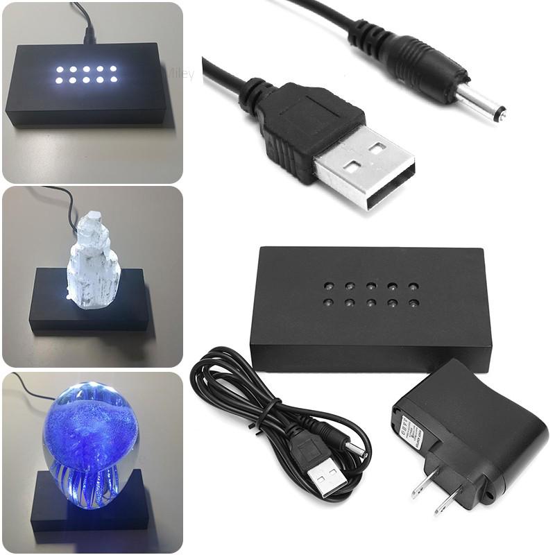 Buy Idl 10 LED Brilliant White Light Stand Base AC Adapter USB Crystal ...