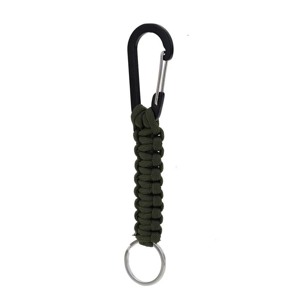 Woven Paracord Keychain with Carabiner Braided Lanyard Utility Survival ...