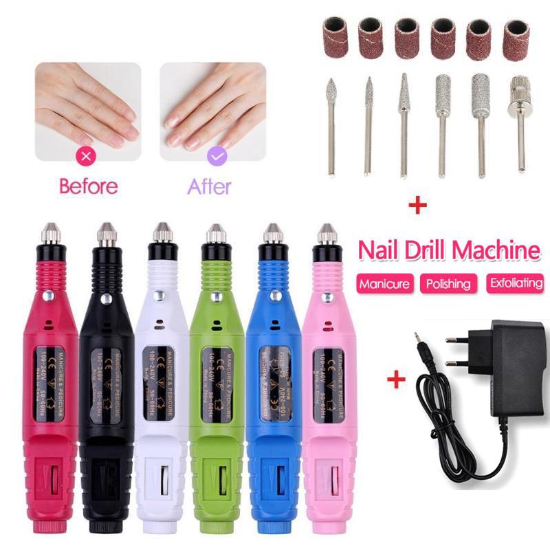 Buy Nail Power Drill Electric Manicure Machine Nail Drill Bits Set Mill Cutter Nail Art Pedicure ...