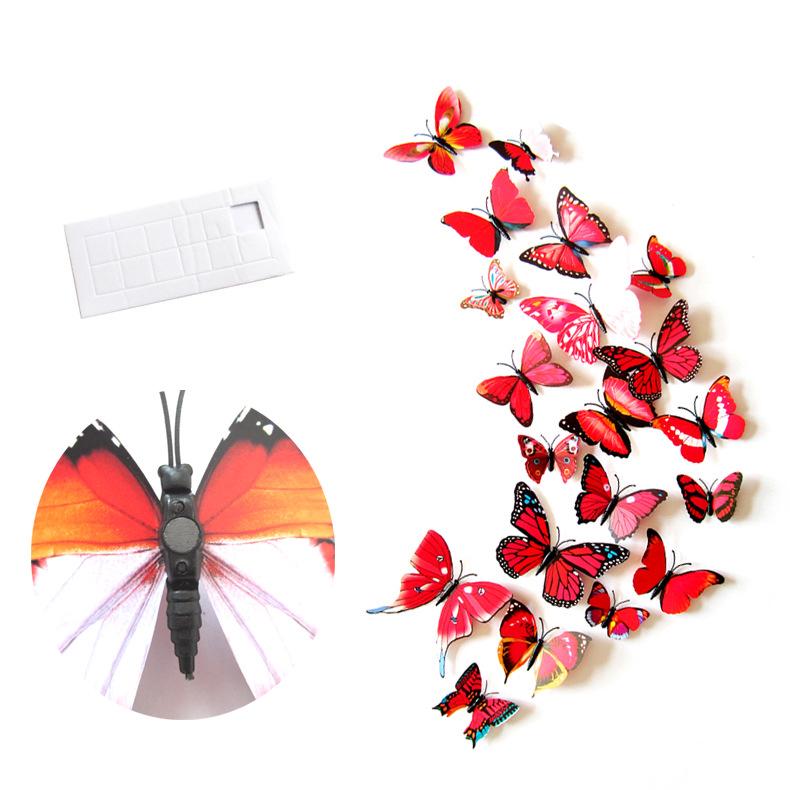 Satın alın 12pcs PVC 3d Butterfly wall decor cute Butterflies wall ...