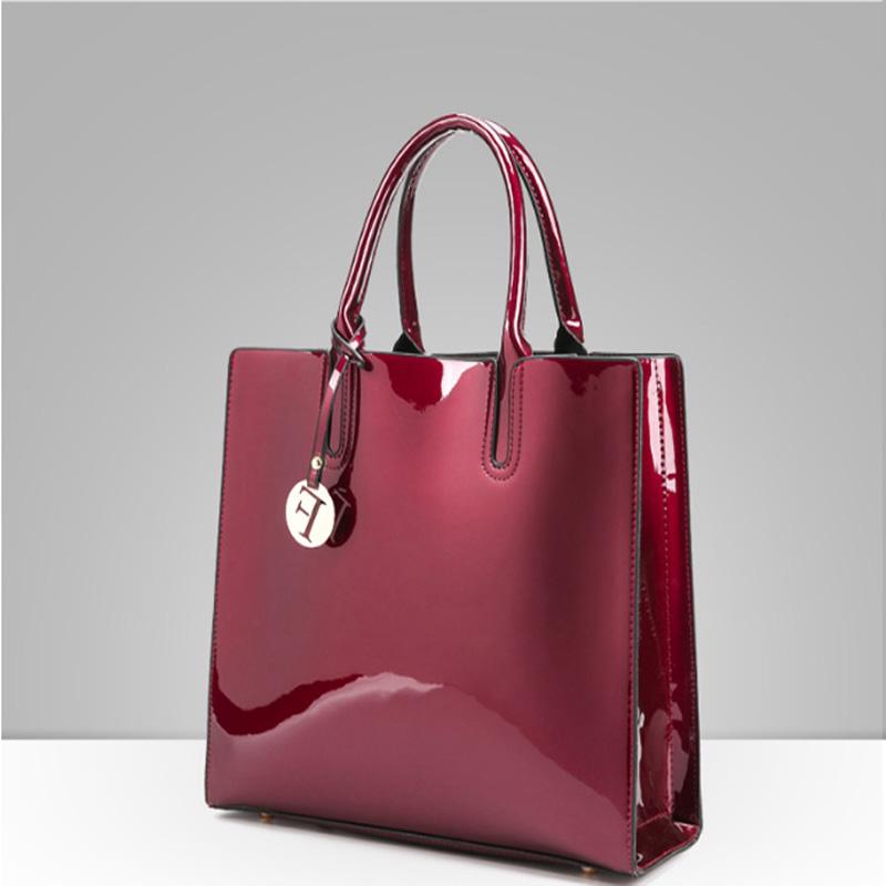 Cheap JM Shop Solid Patent Leather Women Fashion Bags Ladies Simple ...