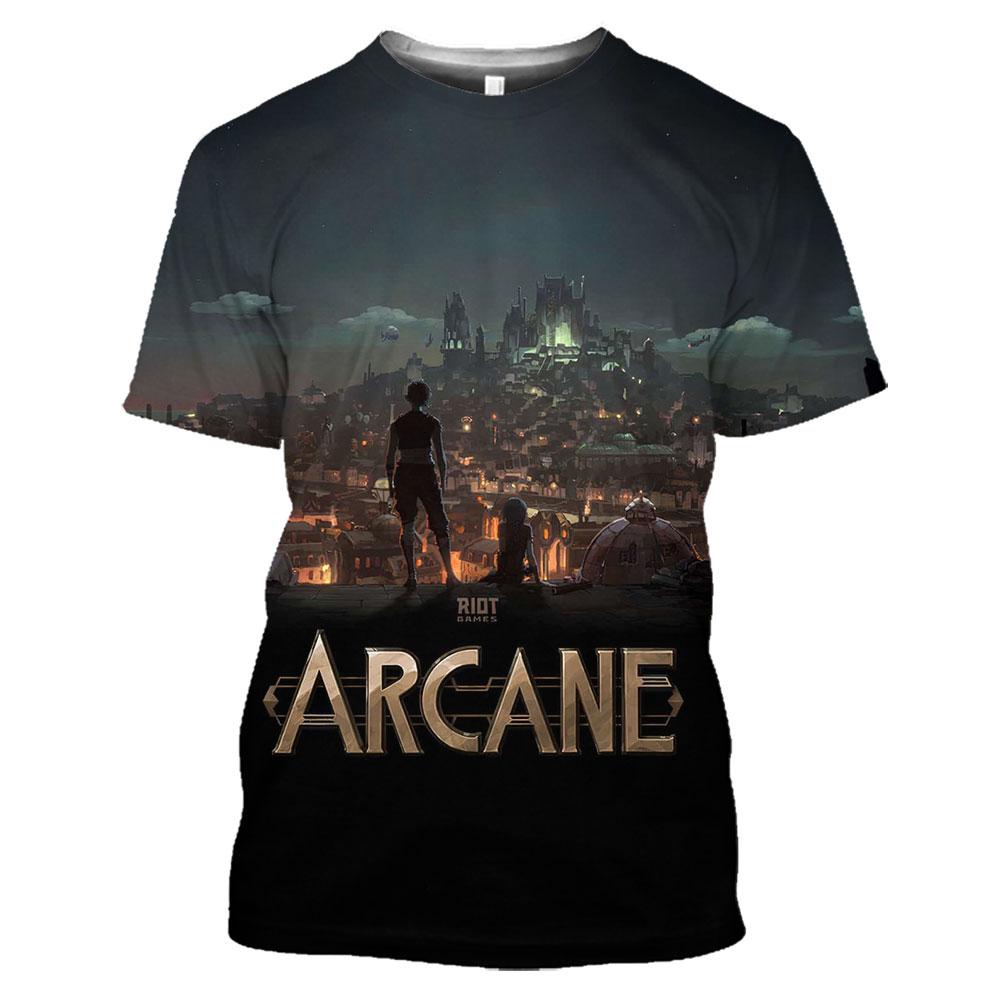 Buy Arcane league of legends Jinx T shirt Anime 3D Print Men Women ...