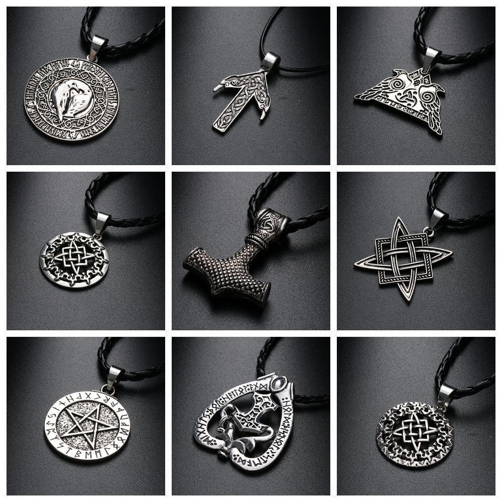 Buy Vintage Blessing Silver Alloy Norse Vikings Myth Wolf Rune Amulet ...