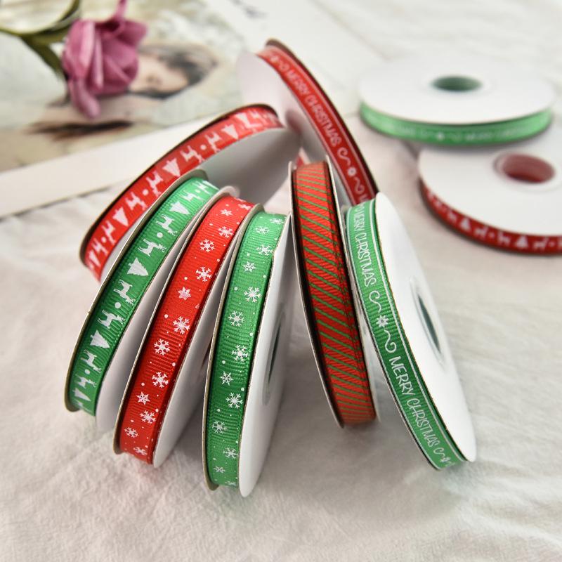 Buy 25 Yard 1cm Wide Ribbons Holiday Decoration Ribbed with Gift ...