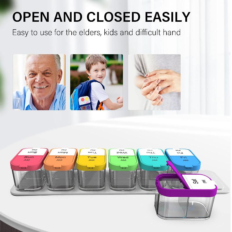 Buy Xtra Large Weekly Pill Organizer 2 Times A Day, Pill Box 7 Day Am ...