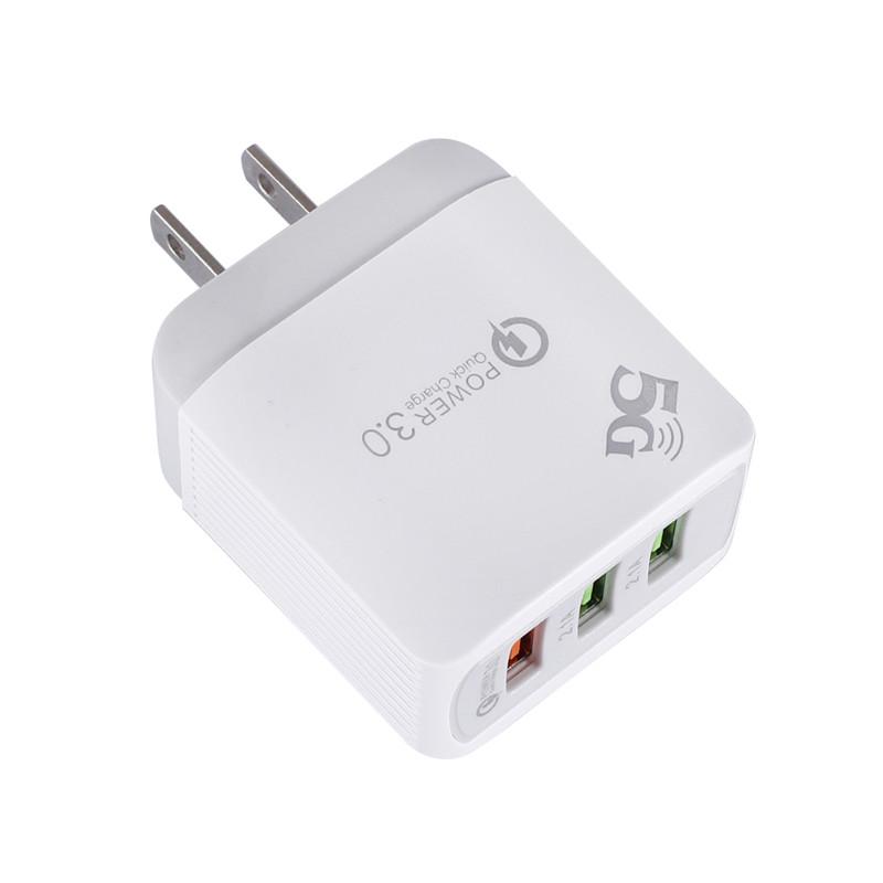Cheap QC3.0 3USB Fast Charge Mobile Phone Charger Multi-port US/EU Travel Charging Adapter | Joom